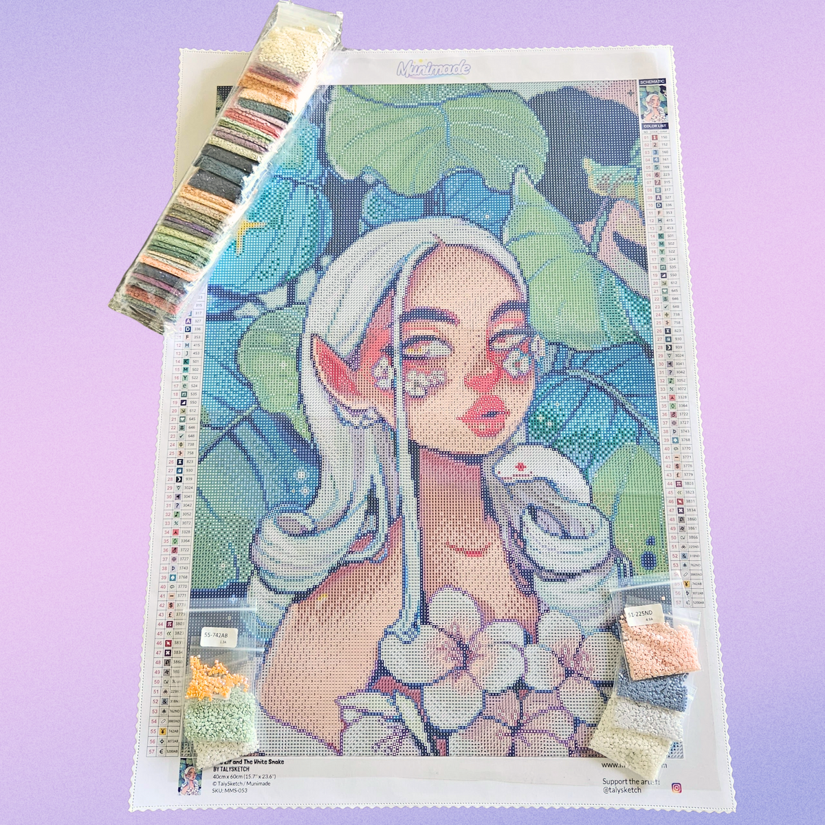 'The Elf and the White Snake' by TalySketch, Diamond Painting Canvas K ...